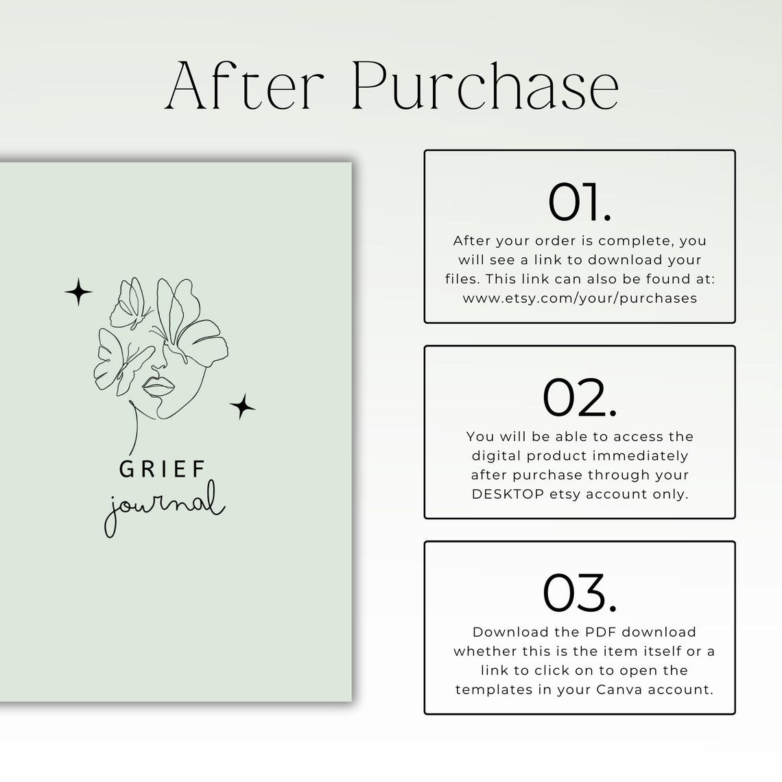 Grief Journal Printable for Mental Health Support, Digital Bereavement ...