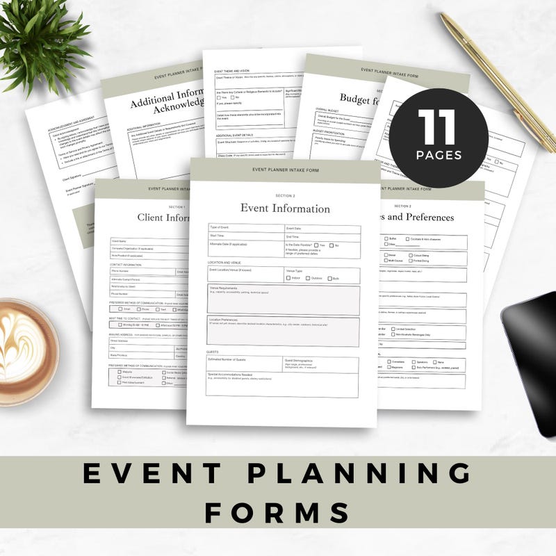 Event Planner Forms - Etsy