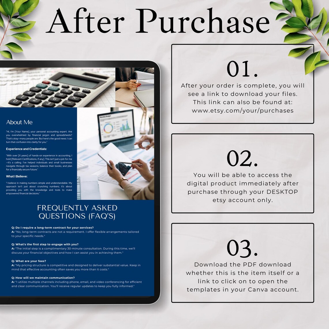 Accountant Website Template, Customizable Canva Layout for Tax Services ...