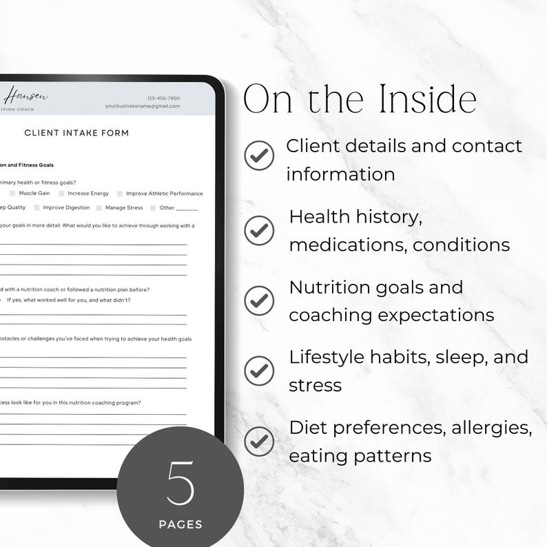 Nutrition Coach Intake Form Canva Template, Editable Client Onboarding ...