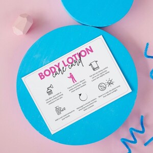 Body Lotion Care Card Body Butter Guide Lotion Bar Care Card ...