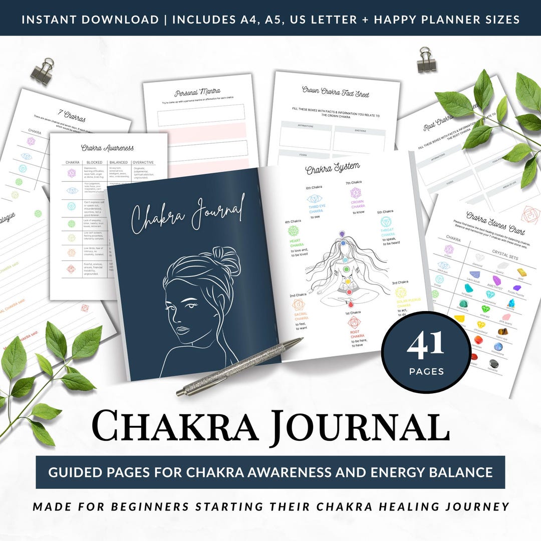 Chakra Journal Printable PDF, Chakra Healing Workbook for Beginners ...