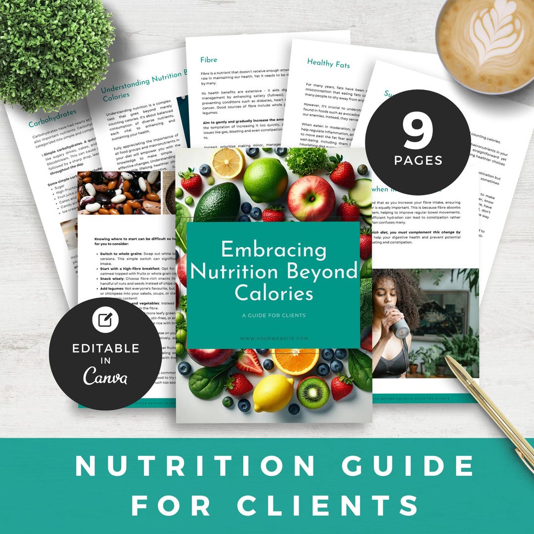 Nutrition Coach Client Resource Guide Template Editable Food Coaching ...