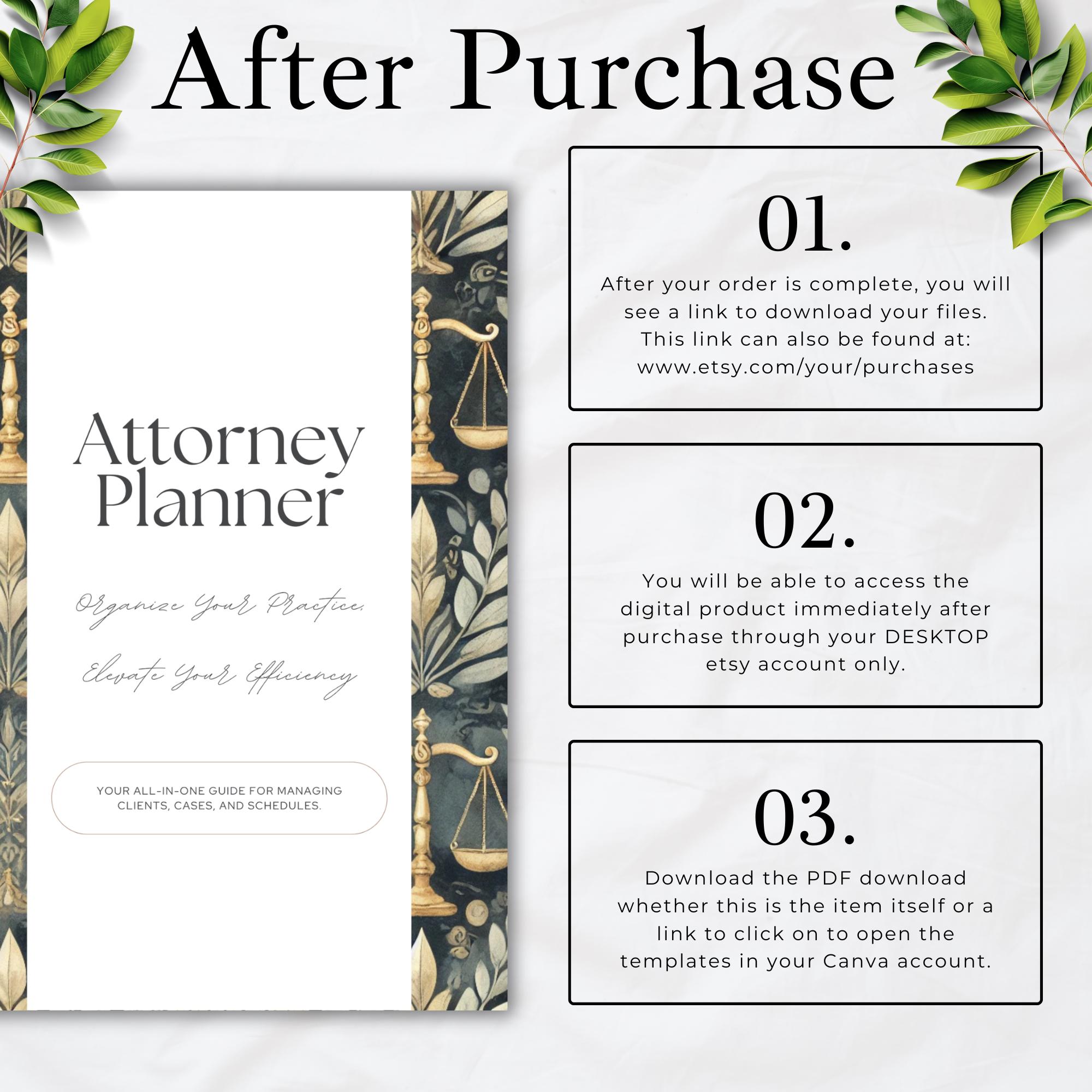 Lawyer Planner Printable, Digital Planner for Attorneys, Legal Note ...
