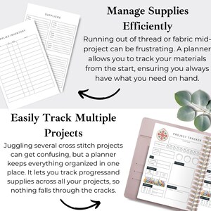 Cross Stitch Planner Printable Embroidery Journal Needlework Worksheet ...