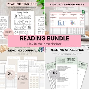 Reading Planner Bundle Printable Reading Journal Digital Reading ...