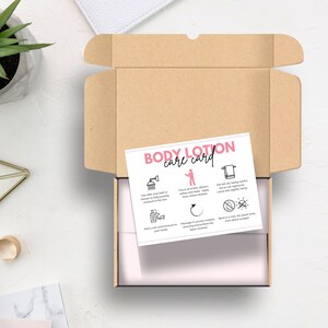 Body Lotion Care Card Body Butter Guide Lotion Bar Care Card ...