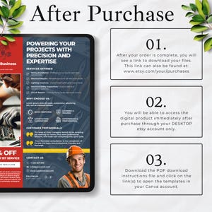 Electrician Flyer Template Editable Electrical Services Handout for ...