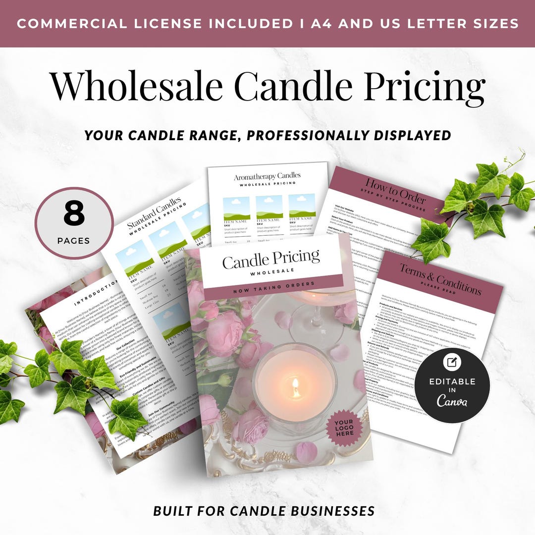 Candle Price List, Customizable Price List Template, Wholesale Catalog ...