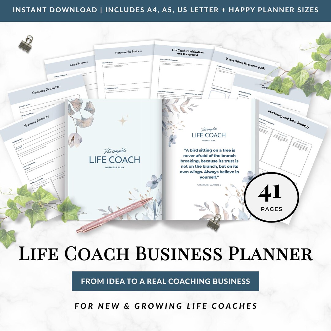 Life Coach Business Planner, Printable Coaching Workbook PDF, Digital ...