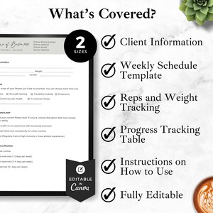 Personal Trainer Workout Plan Template Canva, Editable Fitness Program ...