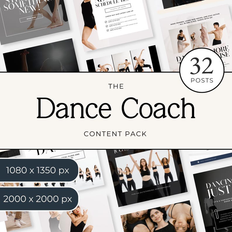 Dance Studio Social Media Templates | Editable Canva Marketing Posts ...