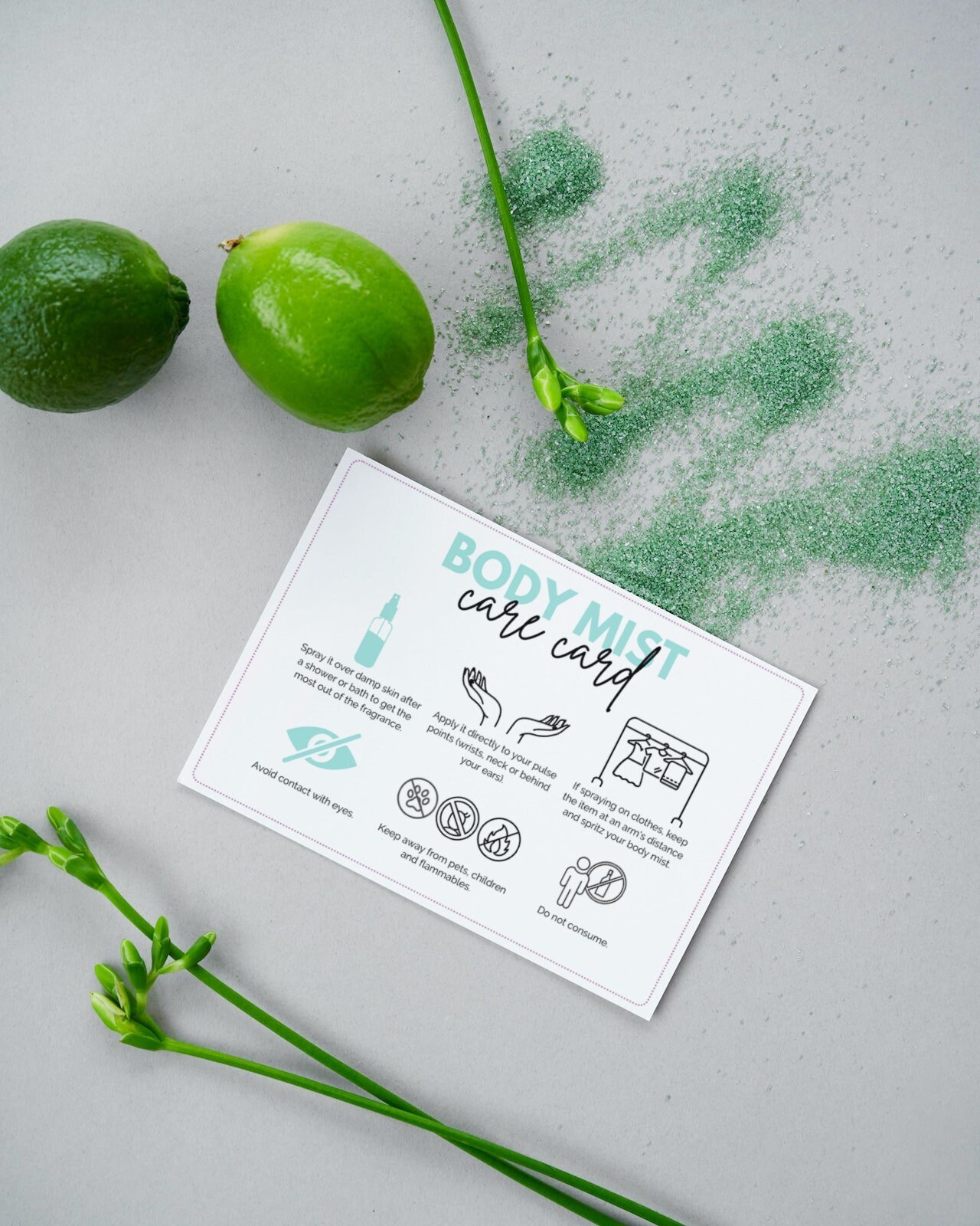 Body Mist Care Card Template Fragrance Mist Care Card for Body - Etsy