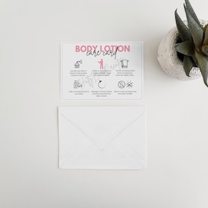 Body Lotion Care Card Body Butter Guide Lotion Bar Care Card ...