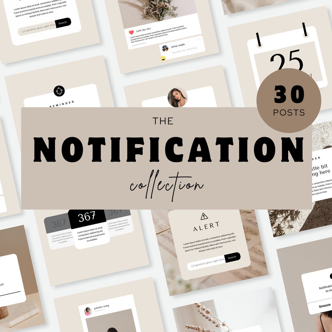 Editable Notification Instagram Posts Phone Notification Posts Cell ...