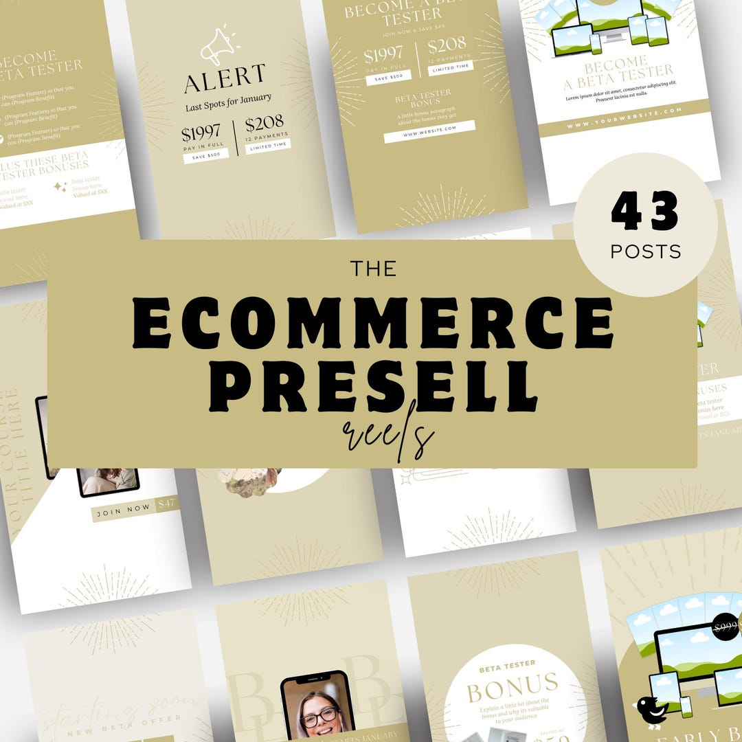 Ecommerce Template Instagram Reels Presell Social Media Bundle New ...