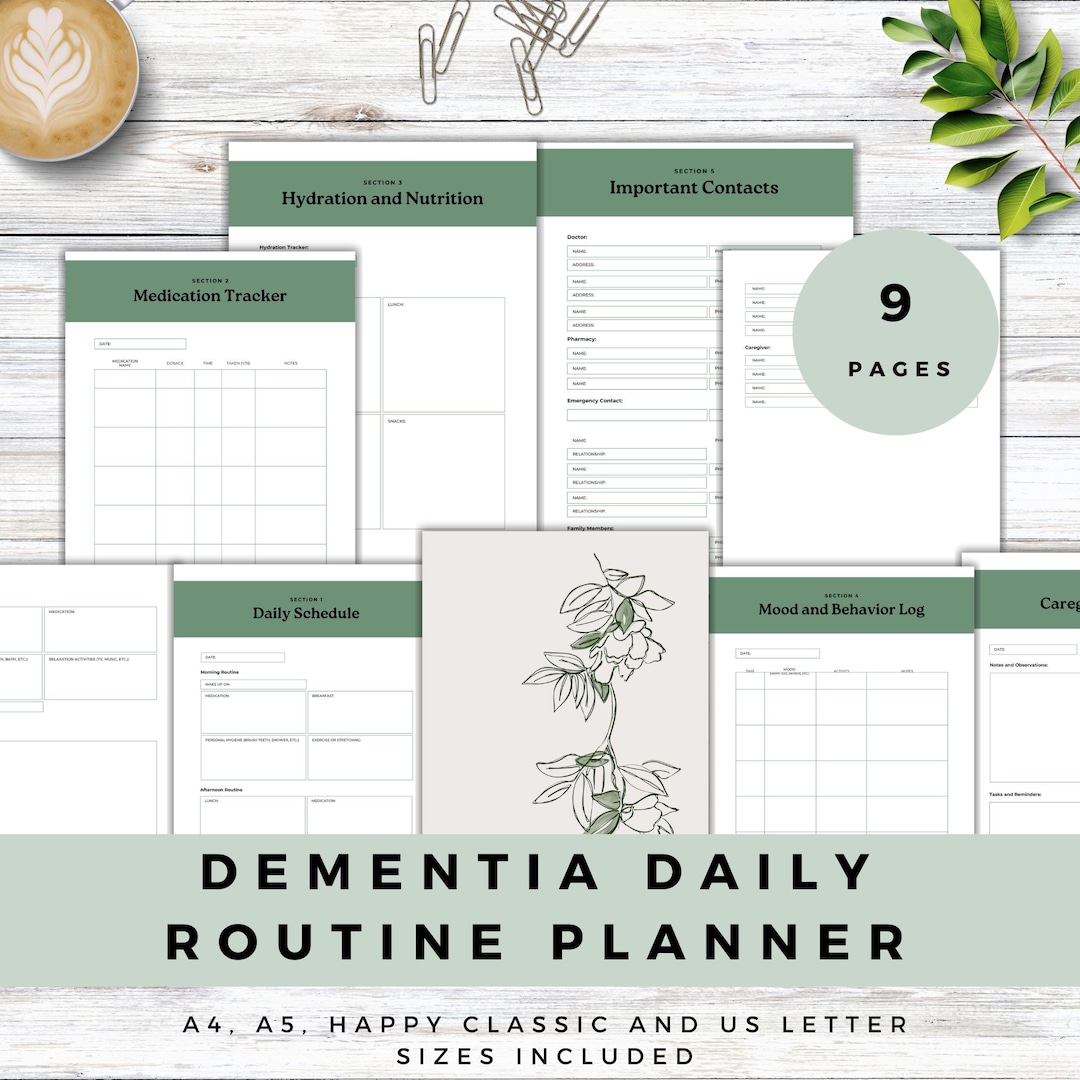 Daily Routine Planner for People With Dementia Memory Loss Organiser ...