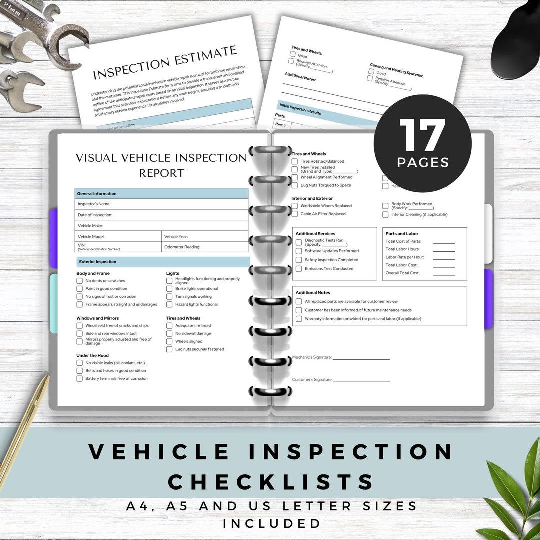 Vehicle Inspection Report Checklists Used Vehicle Inspection Sheet Road ...