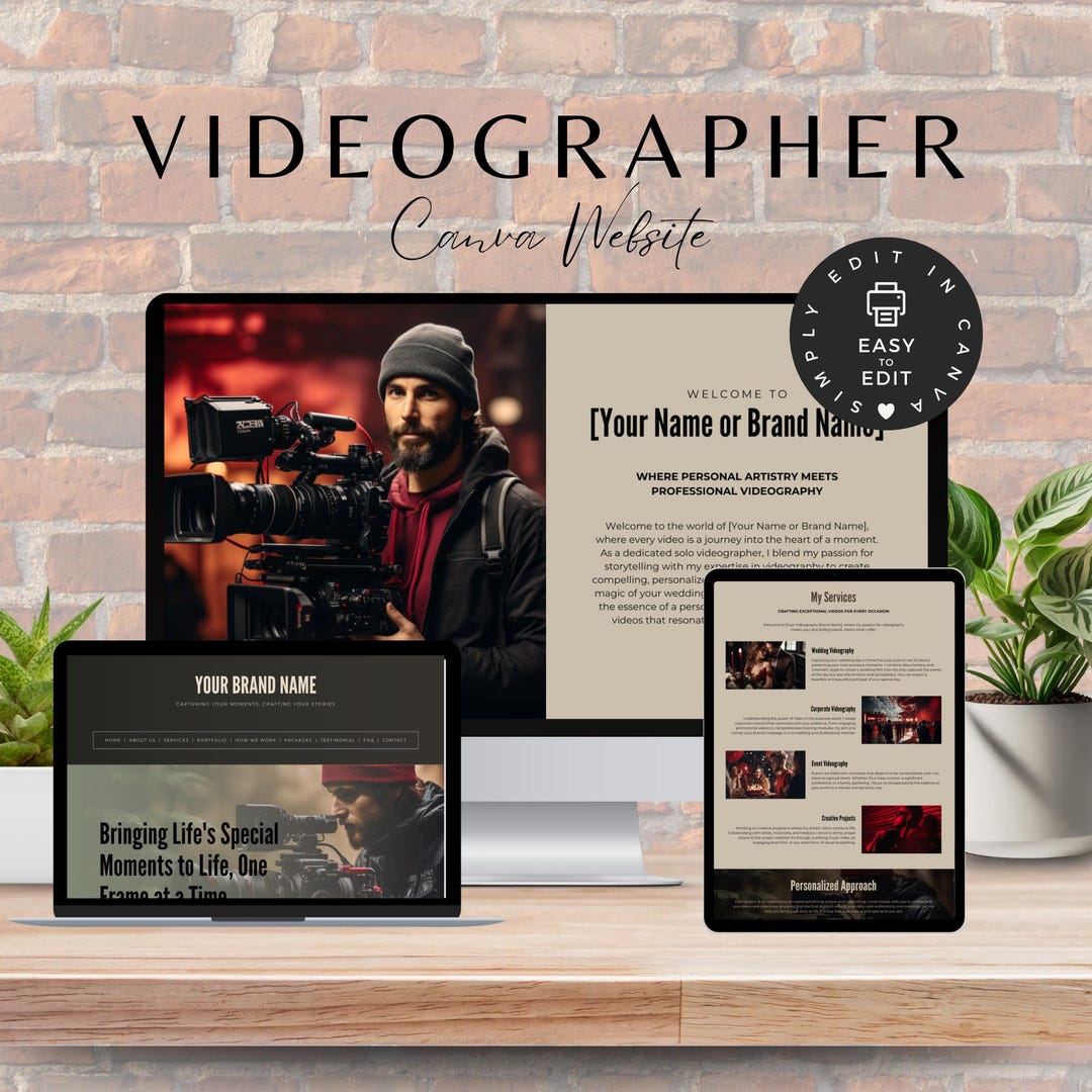 Videographer Website Template Filmmaker Webpage Design Content Creator ...