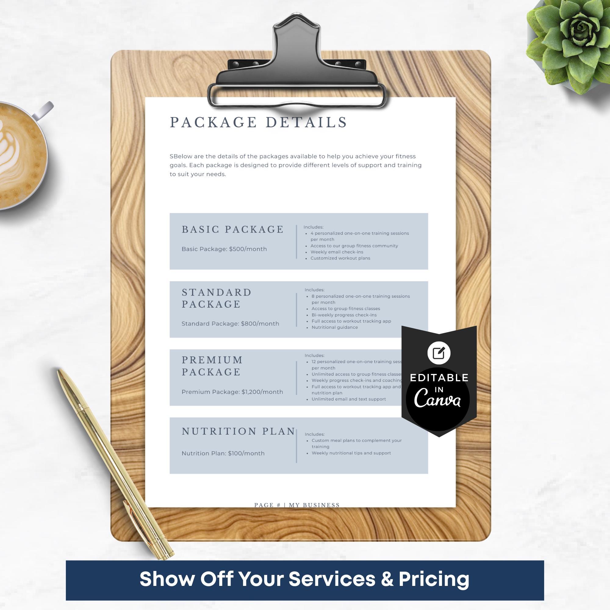 Personal Trainer Welcome Packet Template, Editable Client Onboarding ...