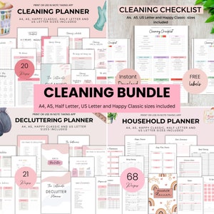 Cleaning Planner Bundle Declutter Guide Editable Cleaning Checklist ...