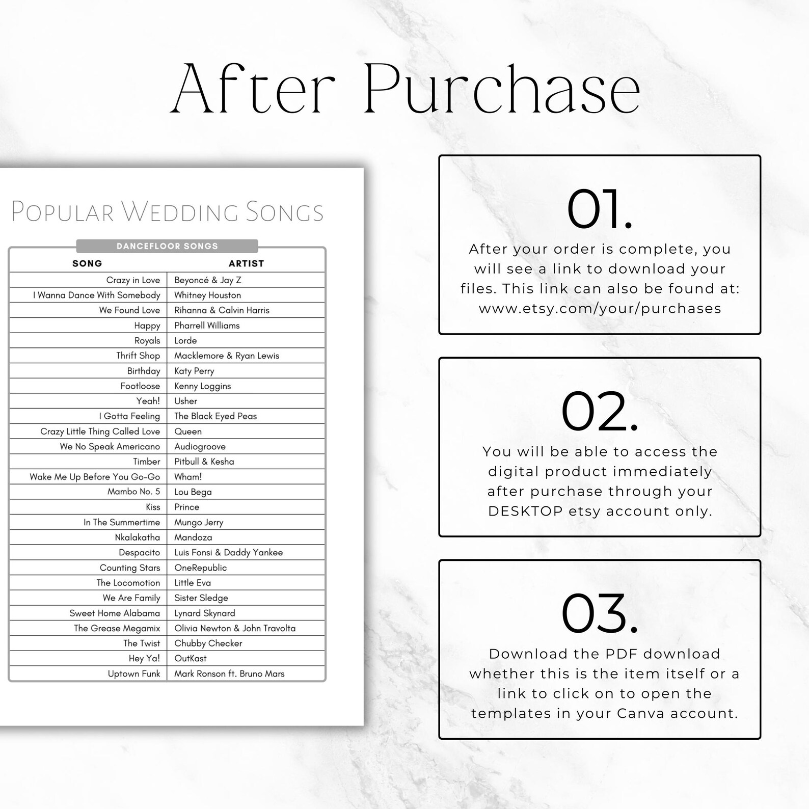 Wedding Music Checklist Printable, Ceremony Song List and Reception ...