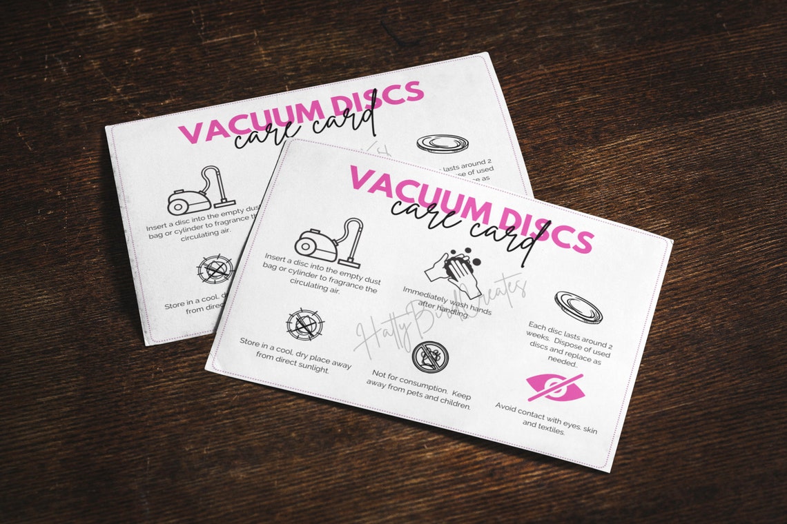 Vacuum Disc Care Card for Vacuum Discs Warning Vacuum Disc Template ...