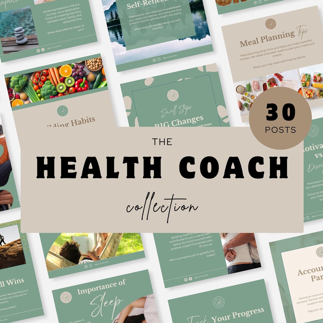 Health Coach Instagram Templates for Wellness Coaching Social Media ...