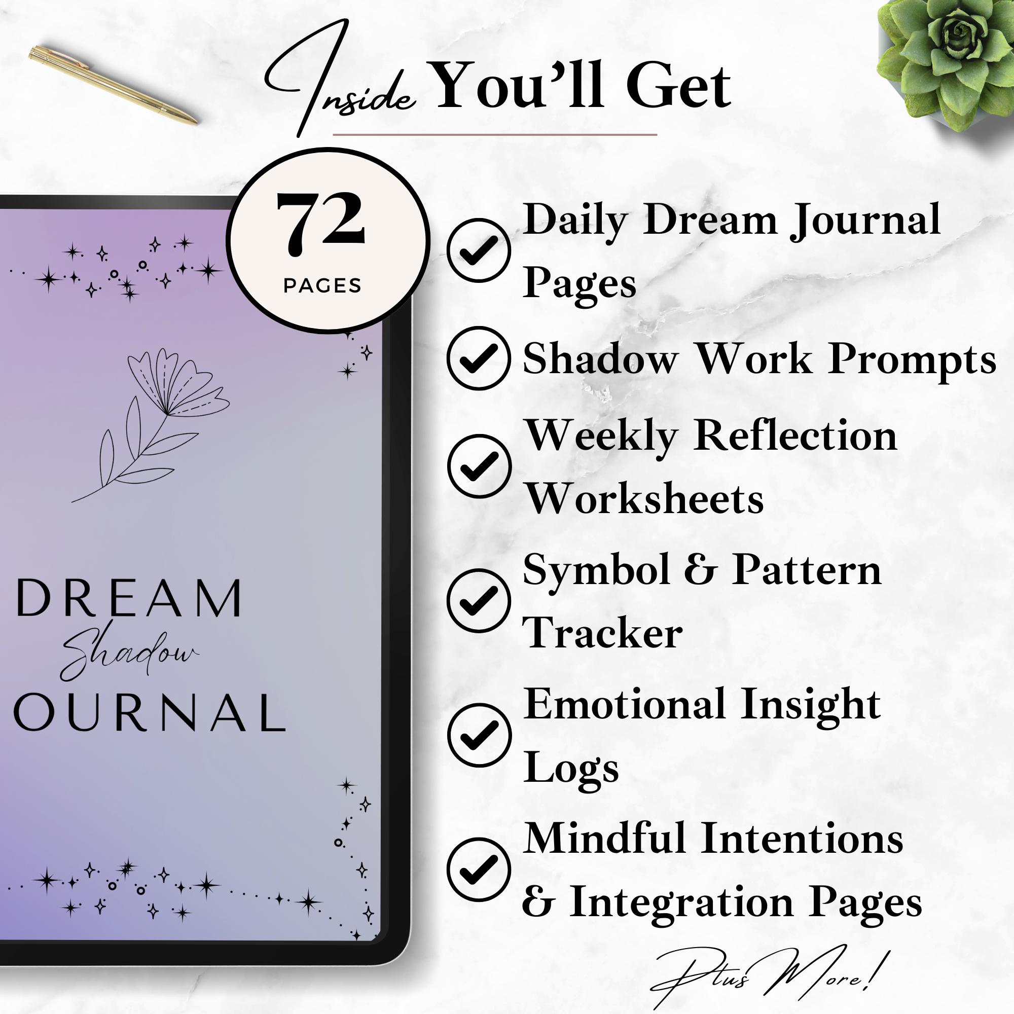 Dream Journal Printable, Unique Digital Templates for Self-care ...
