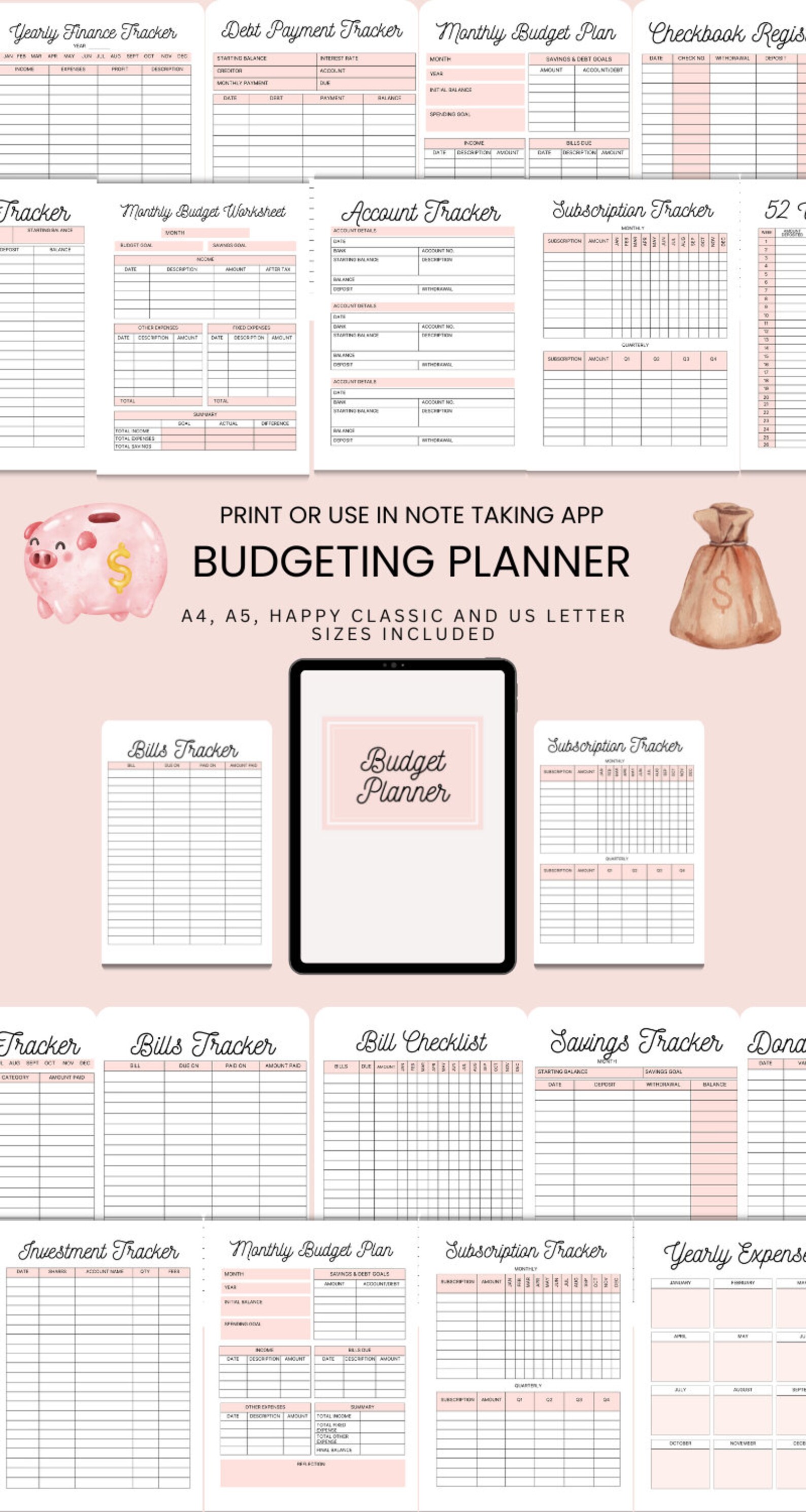 Budget Planner Printable Finance Planner Digital Budgeting Journal for ...