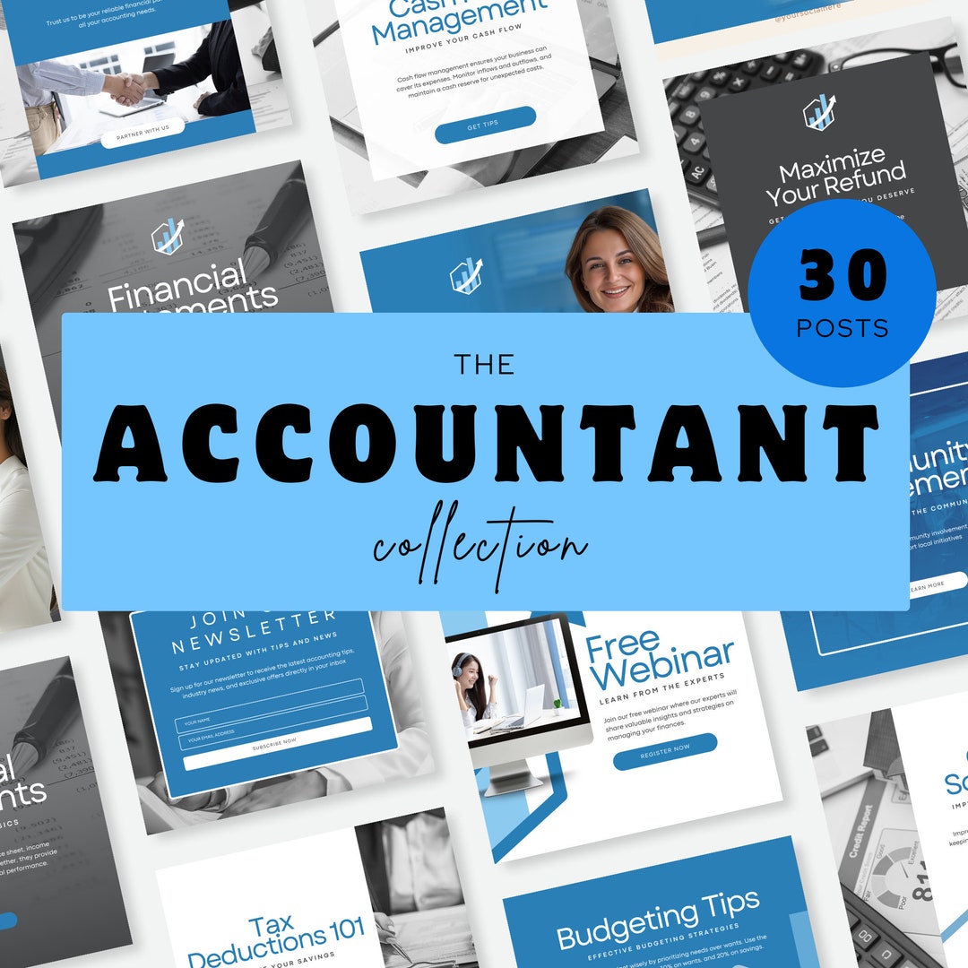 Accountant Social Media Templates Accounting Instagram Posts CPA ...