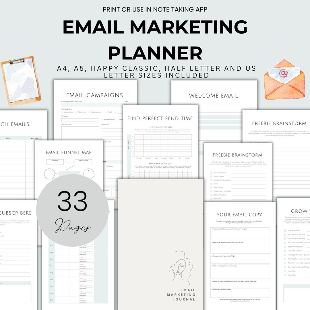Email Marketing Planner for Email Marketing Weekly Email Planner ...
