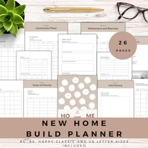 New Home Build Planner New House Renovation Log Bundle Home Management ...