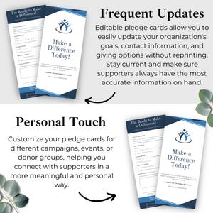 Donation Pledge Card Template for Non-profits, Editable Canva Giving ...