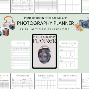 Photography Planner Printable Photographer Session Planner Photography ...