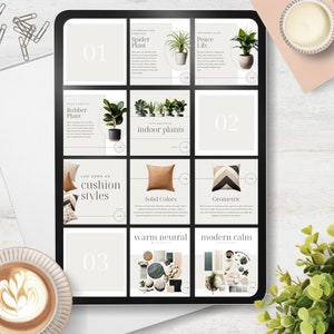 Interior Design Instagram Carousel Templates, Aesthetic Canva Social ...