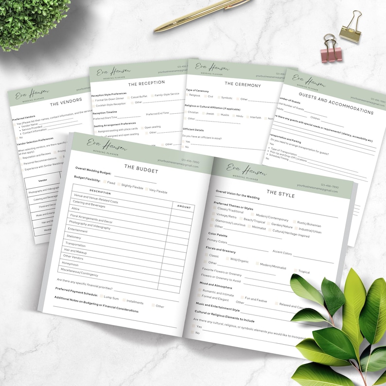 Wedding Planner Questionnaire Template Wedding Client Onboarding ...
