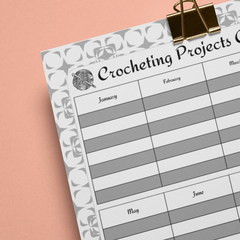 Crochet Planner, Printable Project Organizer, Digital Crochet Journal ...