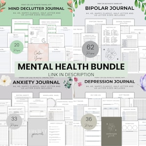 Printable Bipolar Mood Tracker Mental Health Journal Anxiety Planner ...