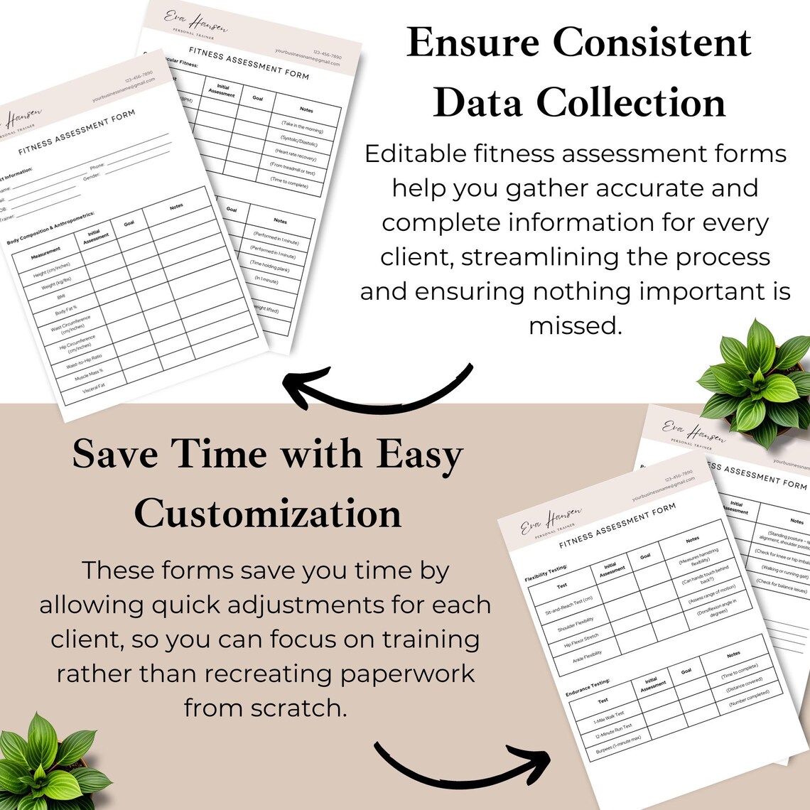 Personal Trainer Client Fitness Assessment Forms Editable Personal ...