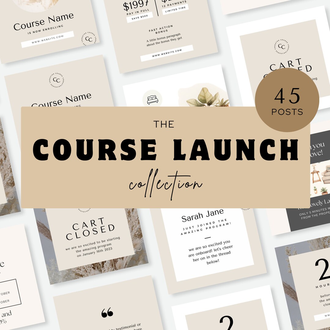 Course Creator Template Bundle Online Course Launch Social Media Posts ...