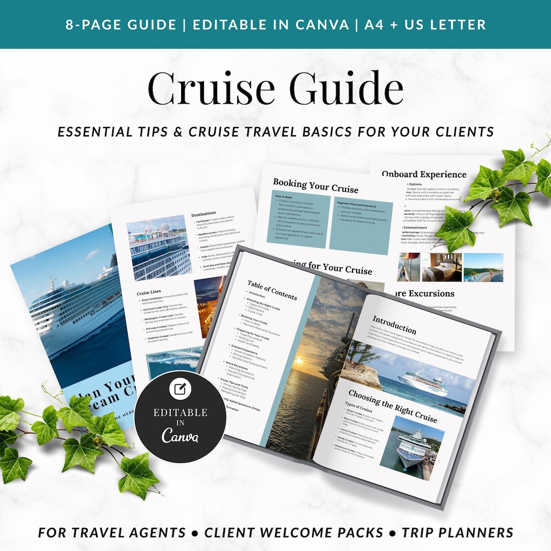 Editable Cruise Travel Guide Template, Pre-cruise Client Guide for ...