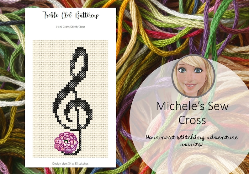 Treble Clef Counted Cross Stitch - Etsy