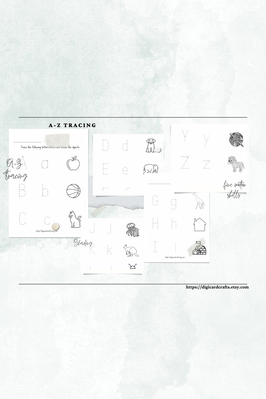 Alphabet Tracing Learn Letters Fine Motor Skills Handwriting - Etsy