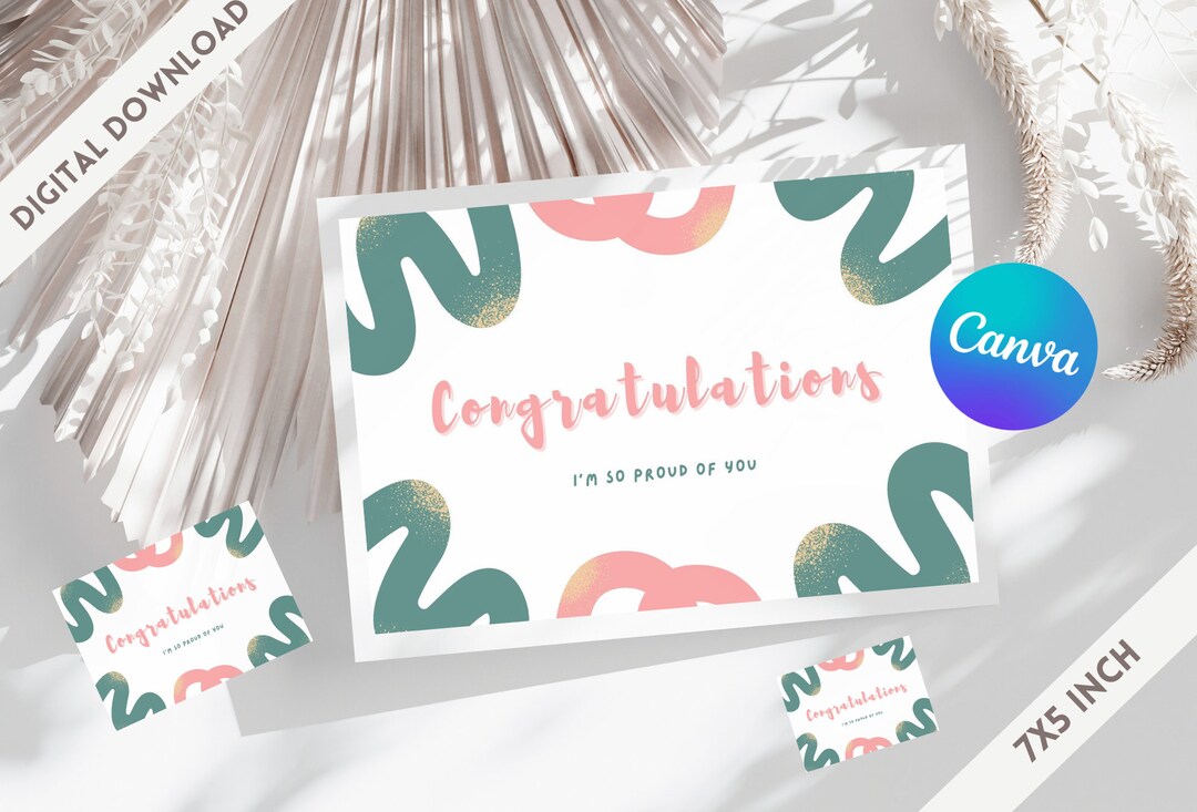 Digital Editable Congratulations Card Congratulations Greeting Card ...