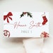 Christmas Place Cards Template Folded, Red Xmas Dinner Party Tent Name ...