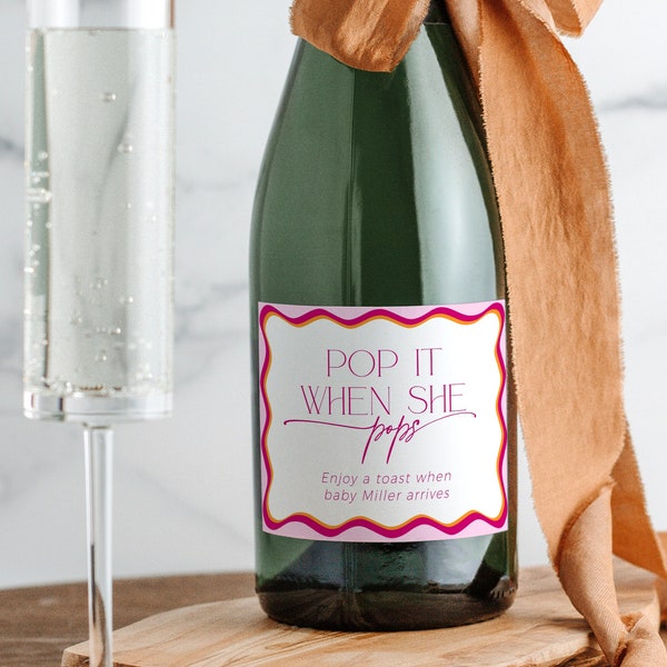 Wine Bottle Labels Baby Shower - Etsy