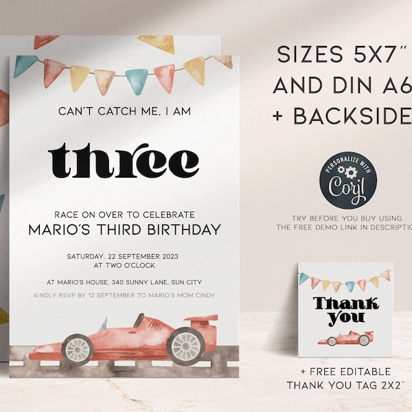 Birthday Invitations 3 Year Old Boy - Etsy