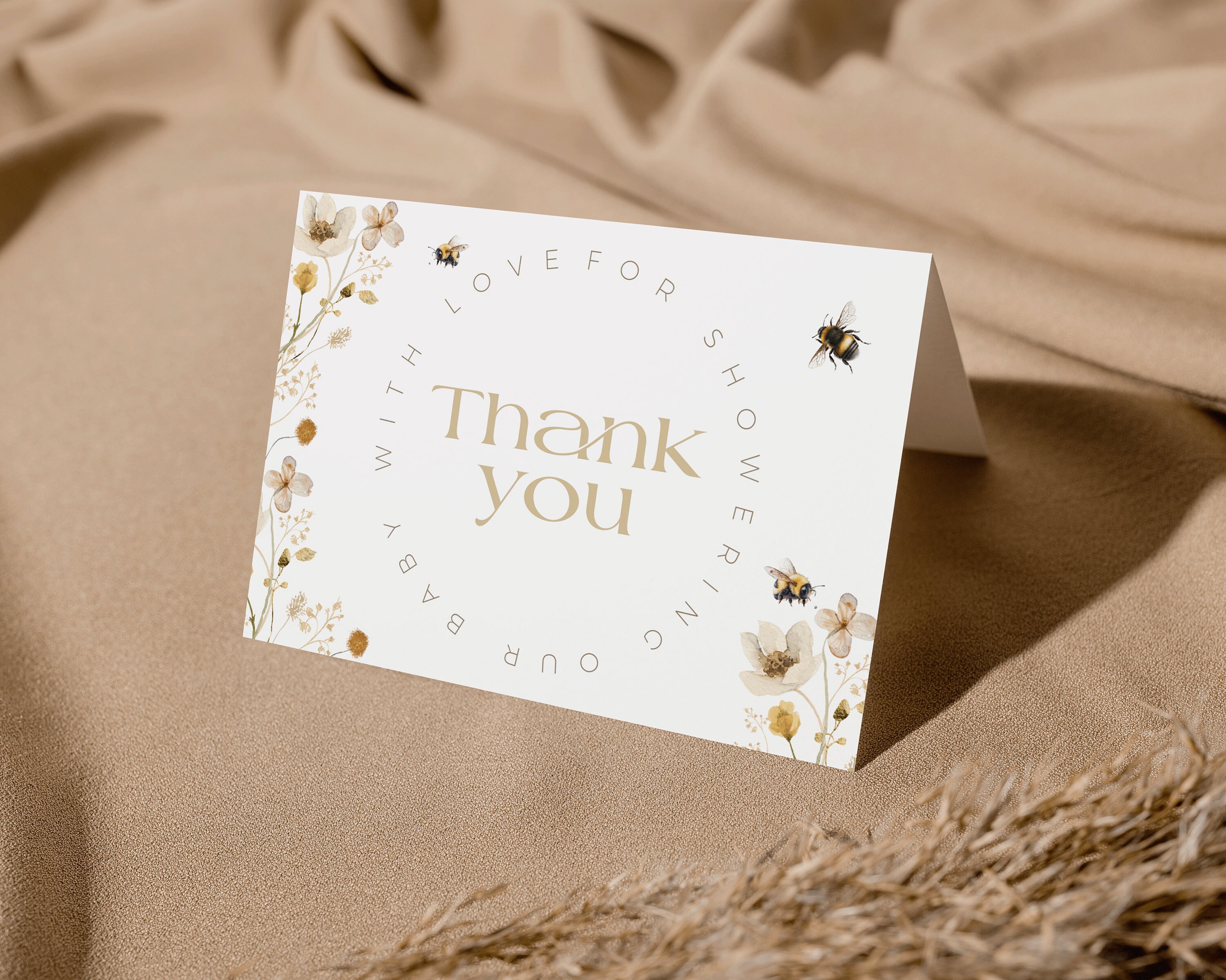 Thank You Note Honey Bee Baby Shower INSTANT DOWNLOAD, Baby in Bloom ...