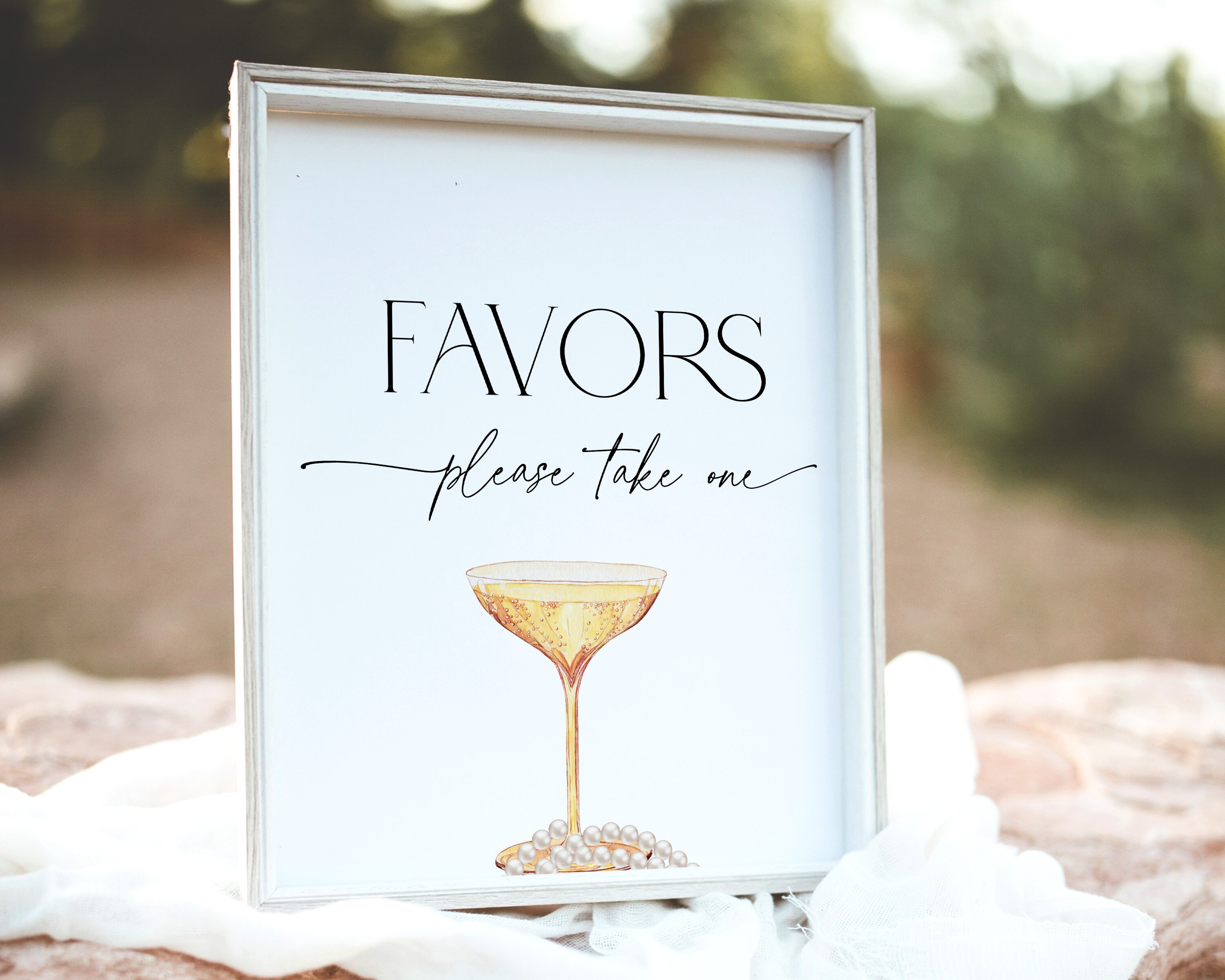 Favors Sign Pearls and Prosecco Bridal Shower, Bubbly Champagne Brunch ...